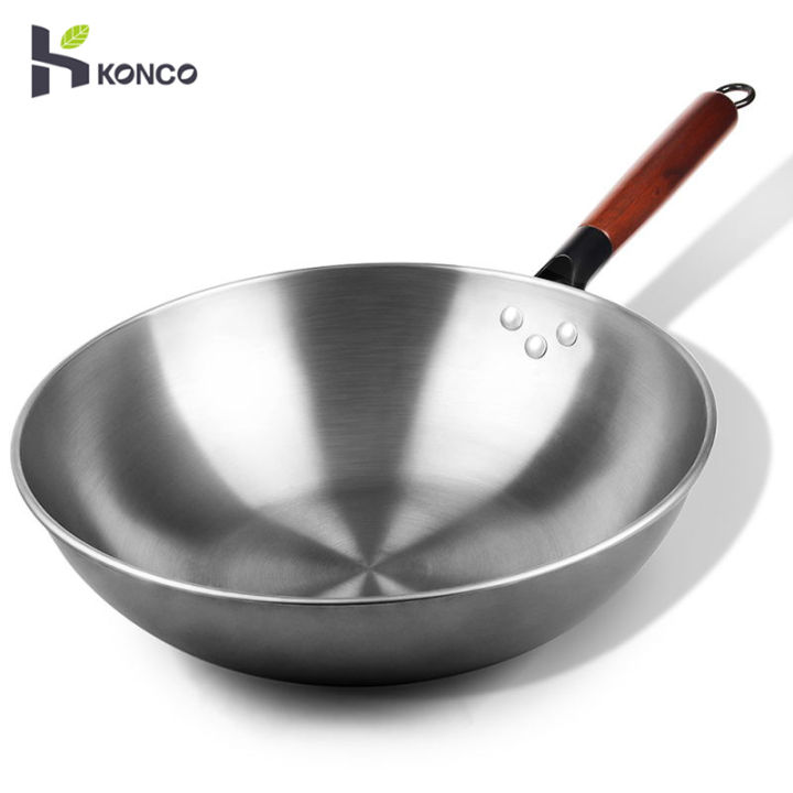 Konco Handmade iron wok Chinese Traditional frying pans Stir-fry Pan ...