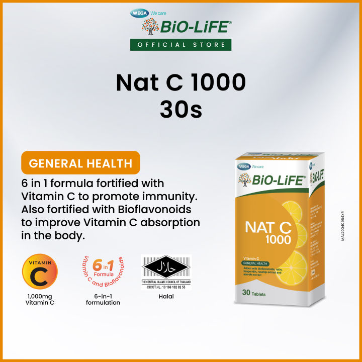 BiO-LiFE Nat C 1000mg 30 tablets (EXPIRY DATE MAY 2027) | Lazada