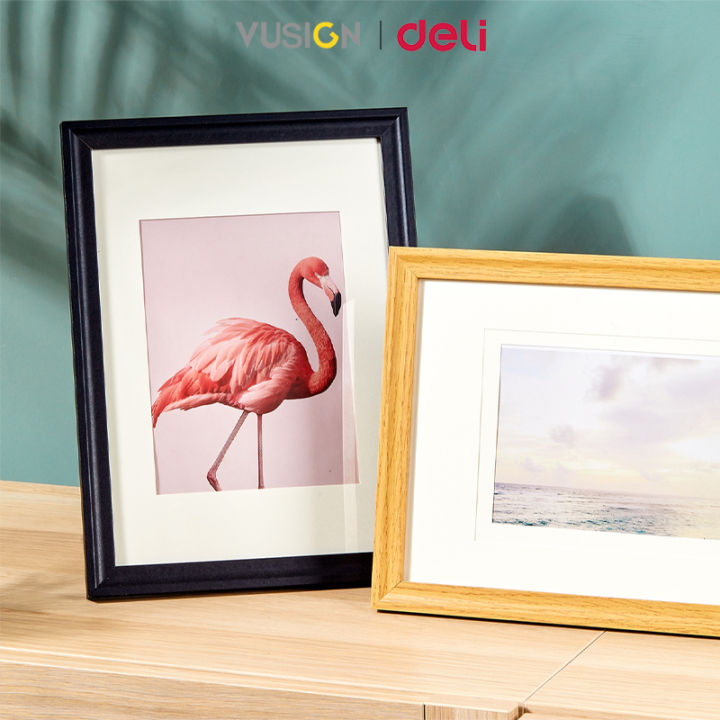 Vusign by Deli Wooden Picture Frame 4R/5R/6R/A4 Desk Photo Frame Decor ...