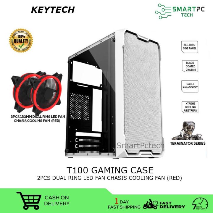 KEYTECH T100 TEMPERED GLASS Side MESH Front panel, 2PCS GSTORM 120MM ...