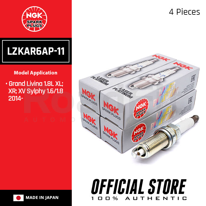 RoadFit NGK LZKAR6AP-11 Laser Platinum Spark Plugs For Nissan Grand ...