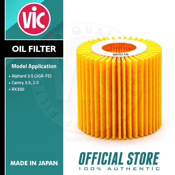 RoadFit VIC Oil Filter Element Type O-118 for Toyota Alphard 3.5 (2GR-FE), Camry 3.5, 2.5, Lexus ...