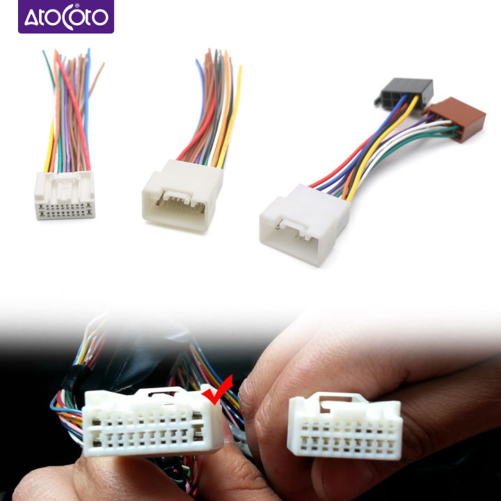 Car 20 Pin ISO Stereo AUDIO Wire Harness Cable Adapter Plug Connector ...