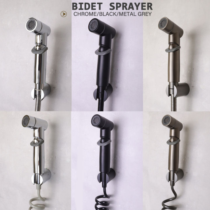 Bidet Sprayer Chrome Black Metal Grey ABS 2 Functions Shattaff with ABS ...