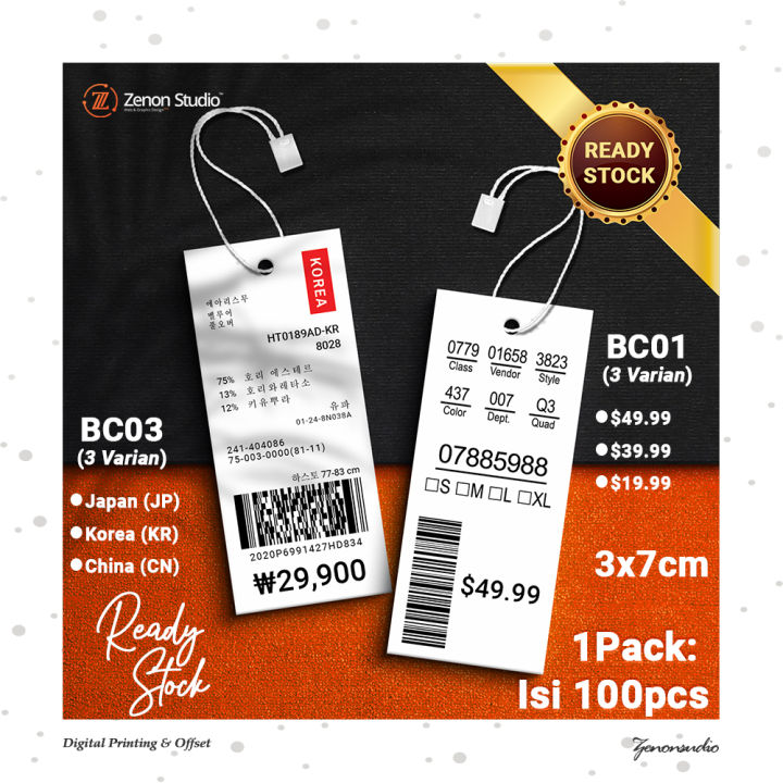 Hang Tag Barcode Baju Hangtag Harga Ready Stock (Uk. Kecil) | Lazada ...