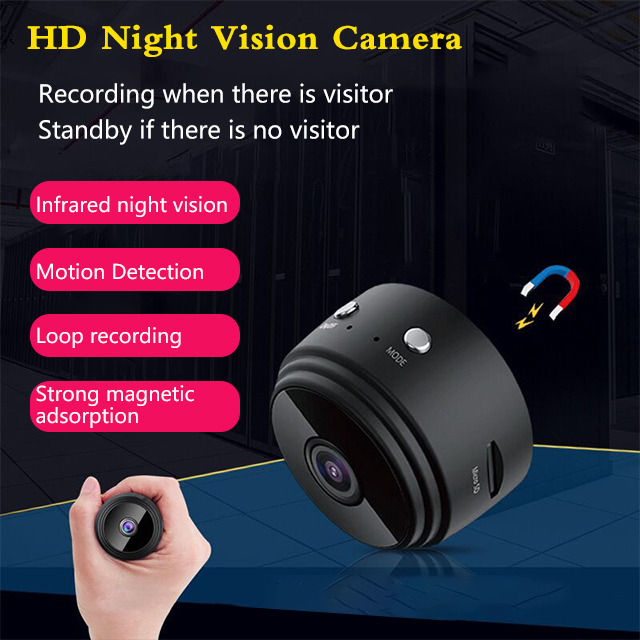 Wireless CCTV Night Vision Camera Mini Home IP Security Vlogging 1080P ...