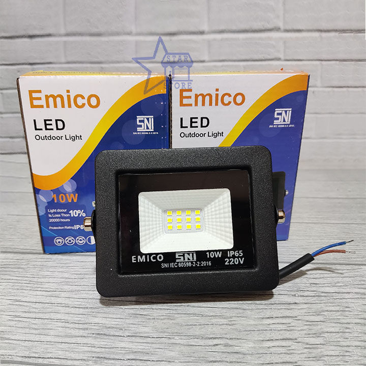 Lampu Sorot LED Emico 10 20 30 50 100 watt Cahaya Putih Kuning / Lampu ...