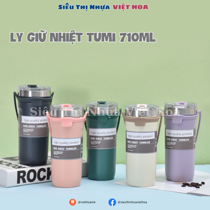Ly giữ nhiệt TUMI 710ml, Ly giữ nhiệt inox 304 cao cấp có quai xách | Lazada.vn