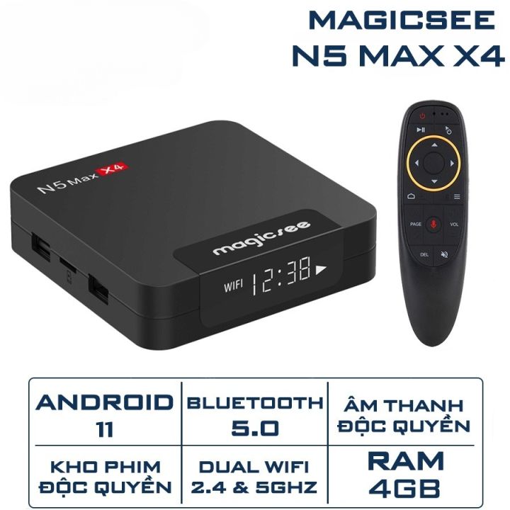 Android Tivi Box Magicsee N5 max X4 phiên bản 2022 - Ram 4GB, Rom 32GB ...