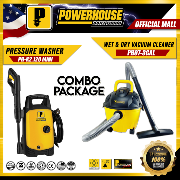 POWERHOUSE COMBO OFFER - High Power Pressure Washer Mini 120-Bar 1500W ...