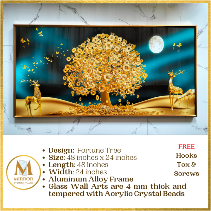 Money Tree / Fortune Tree Wall Decor Aluminum Alloy Frame 48 inches x 24 inches | Lazada PH