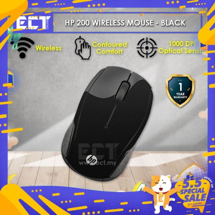 HP 200 Wireless Mouse with 1000 DPI Optical Sensor - Black / Red / Blue ...