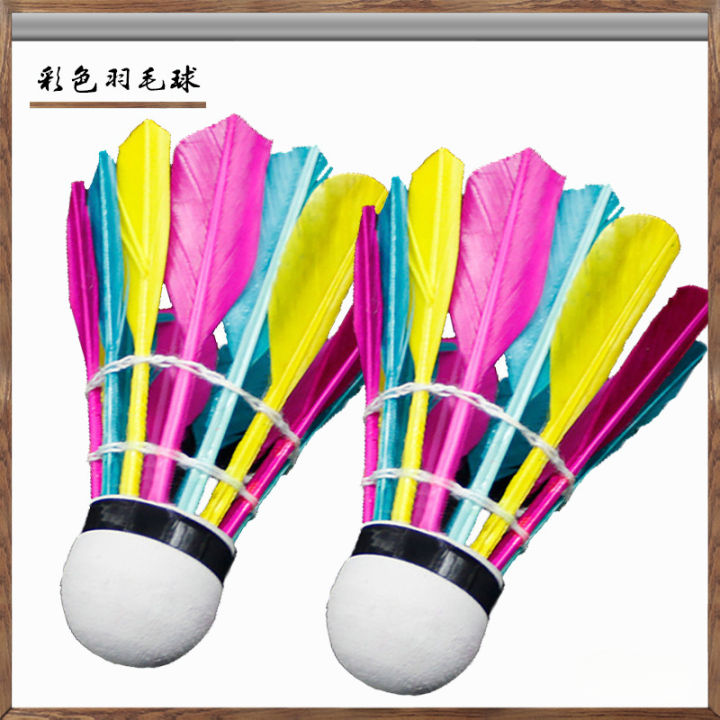 Chongwei กีฬาแบดมินตันโฟมสีหัวคู่,ลูกบอลขนนกเป็ดที่มีความเสถียรในการลง ...