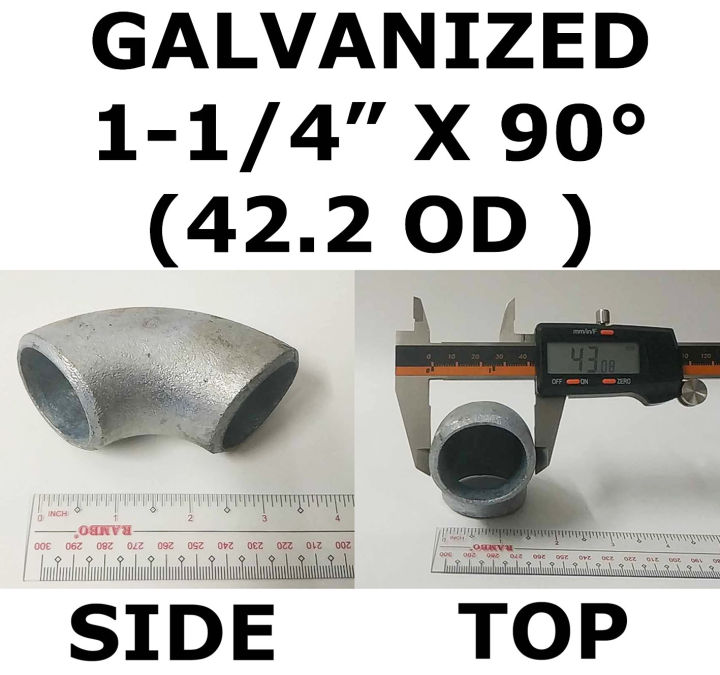 GI WELDING ELBOW 1-1/4" X 90° SCH40 GALVANIZED IRON BUTTWELD ...