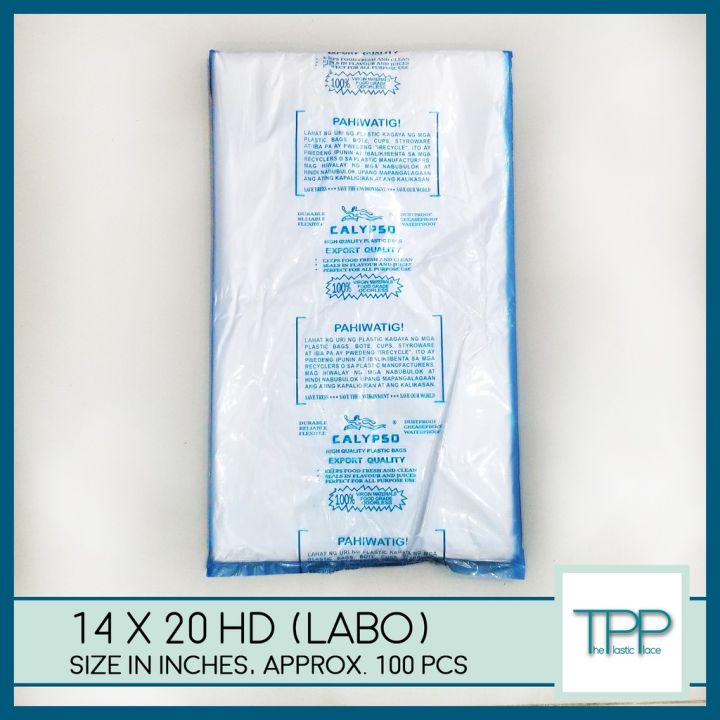 Plastic Labo 14 x 20 HD (Labo) Calypso Plastic | Approx. 100 pcs/pack ...