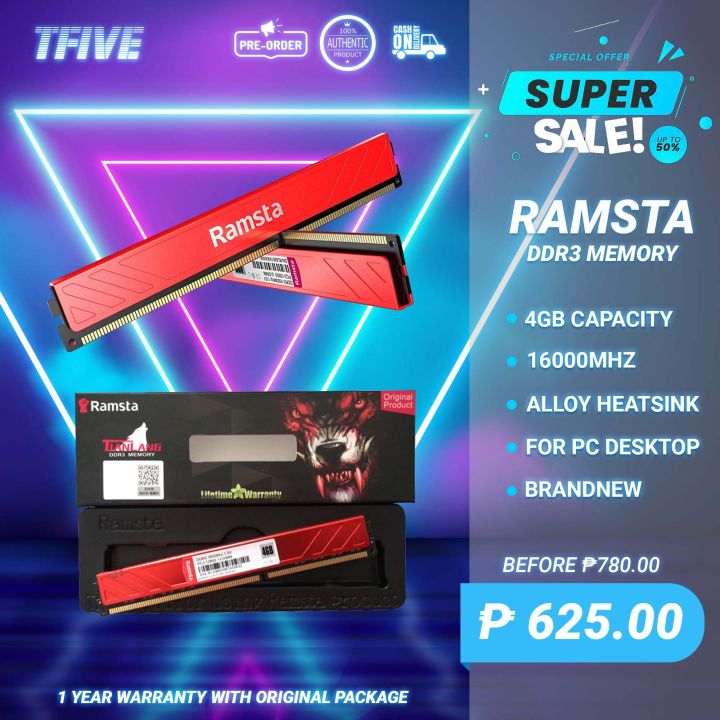 RAMSTA 4GB DDR3 1600mhz Memory for Desktop | Lazada PH