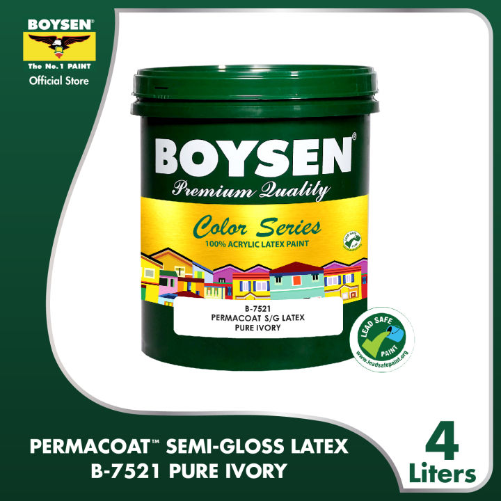 BOYSEN Permacoat Semi-Gloss Latex Pure Ivory B7521-4L | Lazada PH