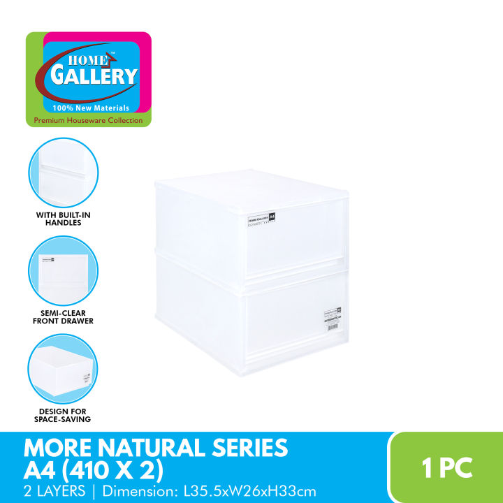 Home Gallery More Natural Series A4 (401 x 2) Drawer | 2 Layers | Dimension: L35.5xW26xH33cm ...