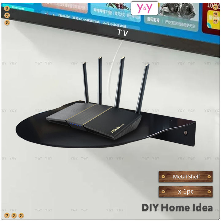 Y&Y Eco Floating Metal Wall Shelve / Wifi Router Holder / Wall Mount ...