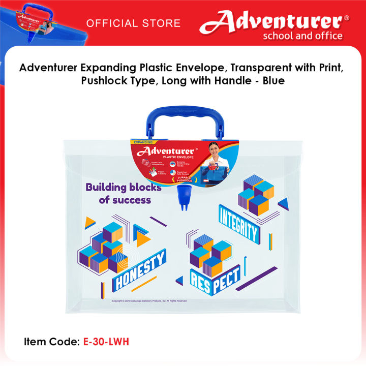 Adventurer Expanding Plastic Envelope, Transparent with Print, Pushlock ...