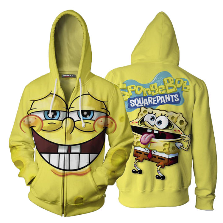 SpongeBob SquarePants 3D Zip Up Hoodie SquarePant Jacket Cartoon ...