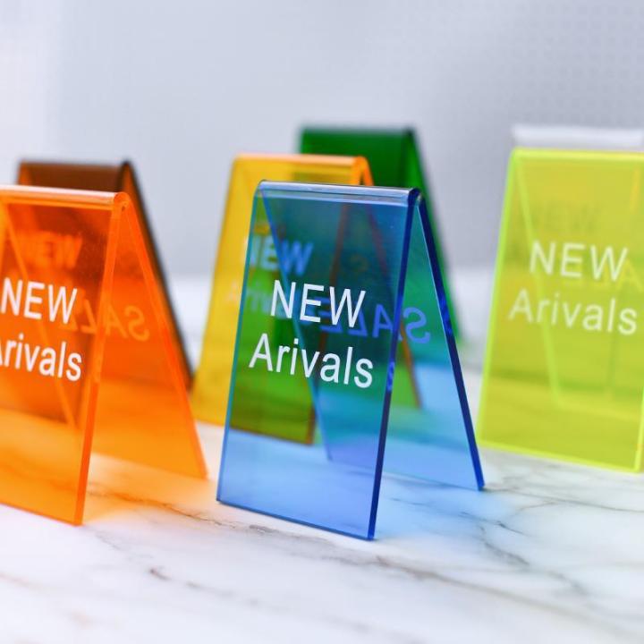 Clothing Store Color Acrylic LOGO Table Card Triangle QR Code ...