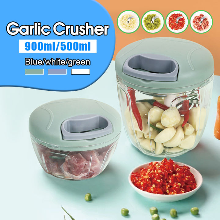 900ml/500ml Manual Food Chopper Mini Food Processor Pounding Garlic ...