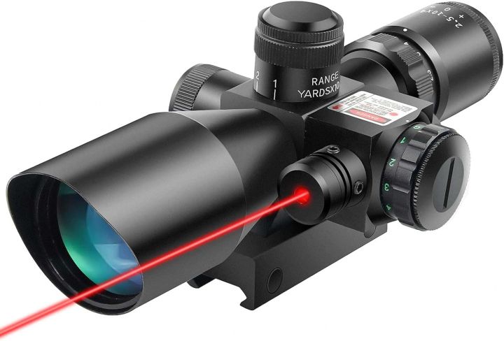 Beileshi 2.5-10x40 Red Green Illuminated Tactical Scope Crossbow Scope ...