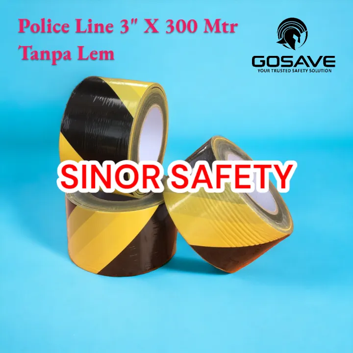 Police Line 3 Inch x 300 Mtr Hitam Kuning Baricade Garis Polisi ...