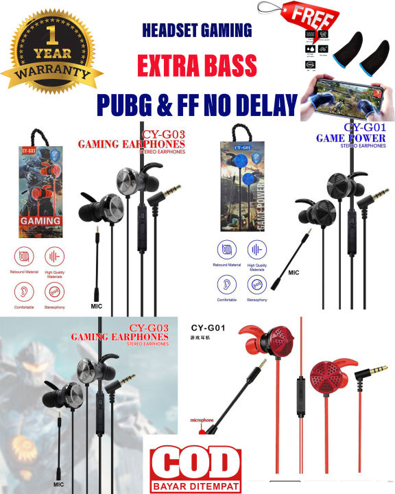 Headset Gaming PUBG Bass Noise Cancelling dengan Dual Mic headset buat ...