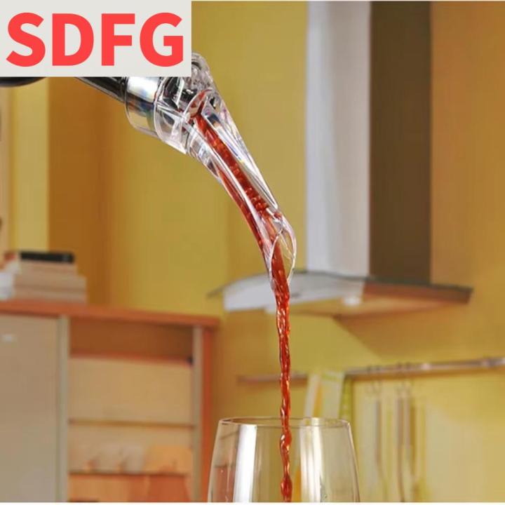 SDFG 2pcs อะคริลิค เครื่องเทไวน์ โปร่งใสโปร่งใส ยาวขึ้น จุกเติมอากาศ ...