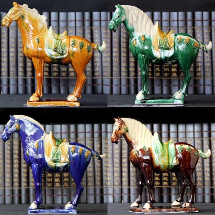 Tang Dynasty Tri-Color Ceramic Horse Set – Six Steeds Sculpture for ...