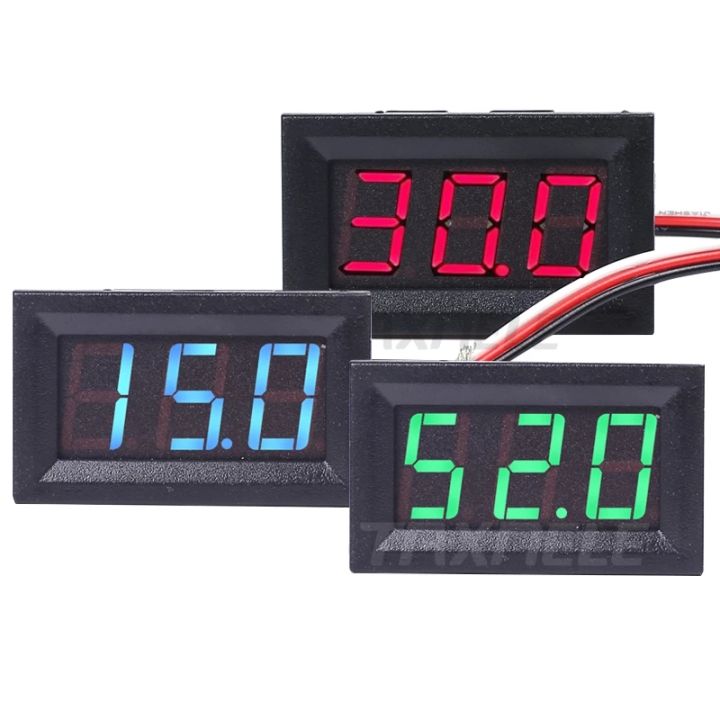 Digital Voltmeter DC 0-40V 0-100V 0.56 inch 3 wire LED Voltage Meter ...
