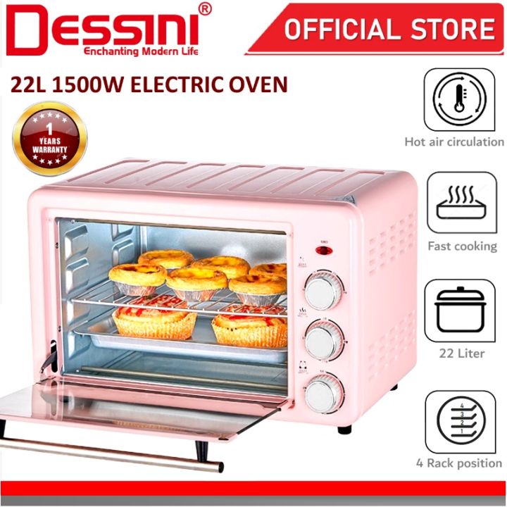 DESSINI ITALY 1500W Electric Oven Convection Toaster Timer Oil Free ...
