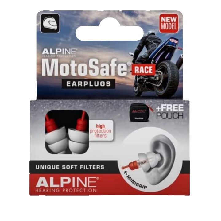 Alpine MotoSafe Race Motorcycle Ear Plugs for Wind Noise Reduction ...