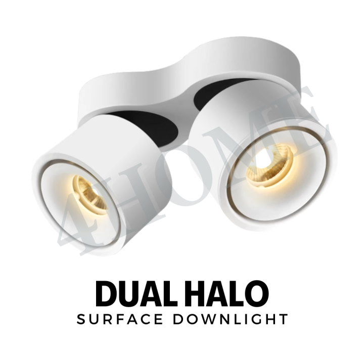 Premium White Black Double Head Halo Cylindrical Spotlight Surface ...