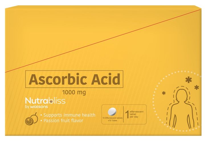 NUTRABLISS BY WATSONS Ascorbic Acid 1000mg x 10 Effervescent Tablets ...