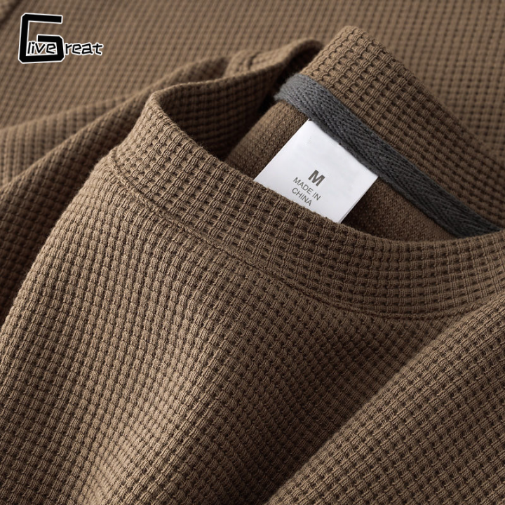 LIVE GREAT |Áo thun nam tay ngắn Ngắn Tay Cổ Tròn Bánh quế tay ngắn ...