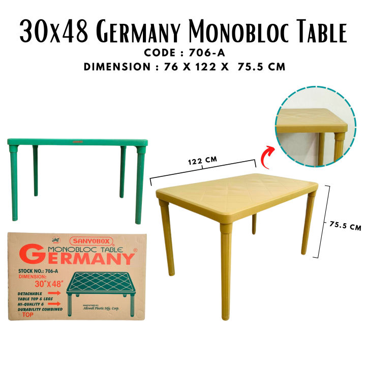 [ON HAND] 0706-A 30X48 GERMANY MONOBLOCK TABLE/ TABLE | Lazada PH