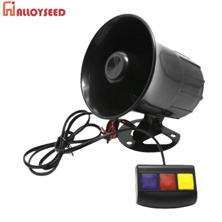 3 Tone Motorcycle Megaphone 12V Loud Sound Horn Fire Siren Horn Speaker ...