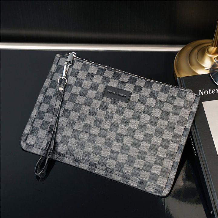 Luxury Men's Cluth Bag Plaid Designer Men Purse and Handbags Mini ...