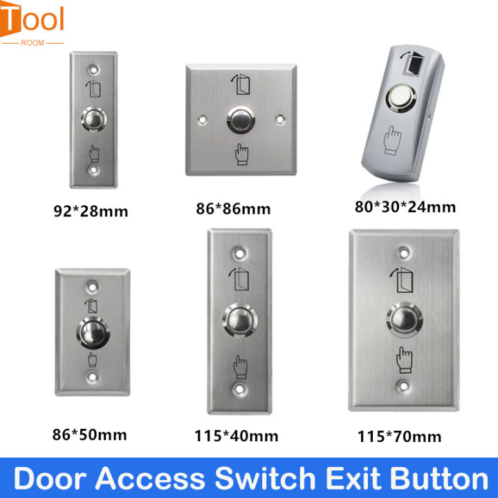 Stainless Steel Exit Button Normal Open Push Switch Door Sensor Opener Release For Magnetic Lock ...