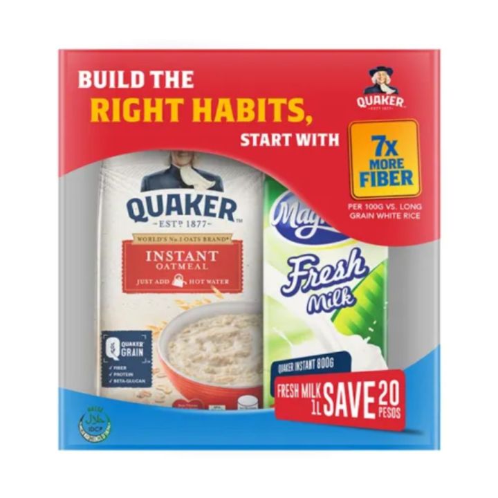 Quaker Instant Oats 800g + Fresh Milk 1L | Lazada PH