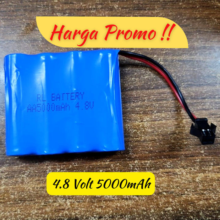 UPGRADE BATERAI MOBIL RC 4.8V 5000mAh BATRE REMOTE KONTROL - 4.8V ...