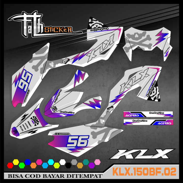 Striping SEMIFULL BODY KLX 150BF - Stiker striping decal KLX 150BF List ...