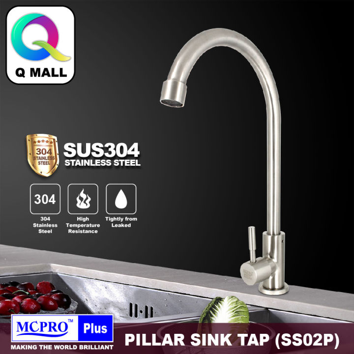 MCPRO SUS304 KITCHEN FAUCET PILLAR SINK TAP SS02P/QUARTER TURN PILLAR ...