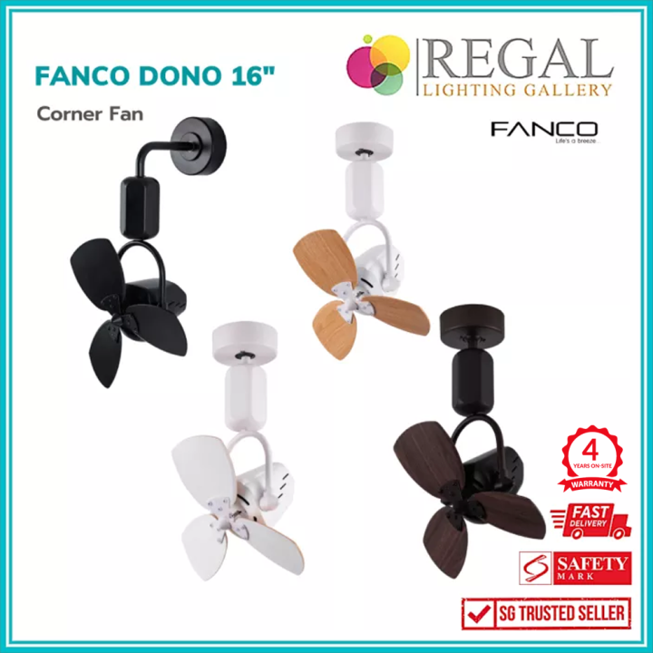 Fanco Dono Corner Fan 16″ With Dual Hanging System Choice Of Black ...