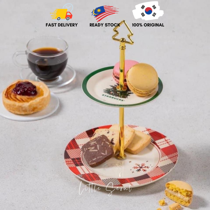 STARBUCKS KOREA Holy Check Afternoon Tea Set Plate | Lazada