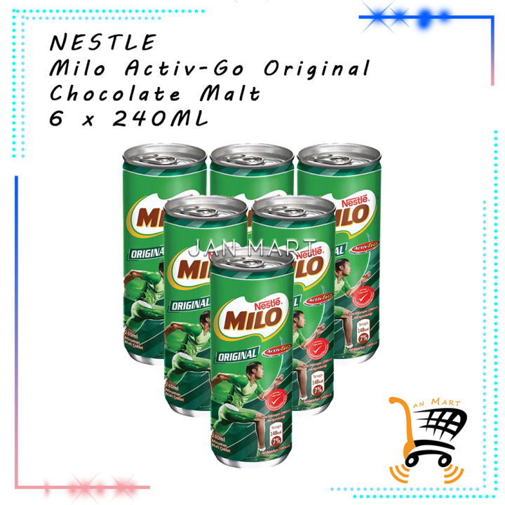 NESTLE Milo Can Original Chocolate Malt 6 x 240ML | Lazada