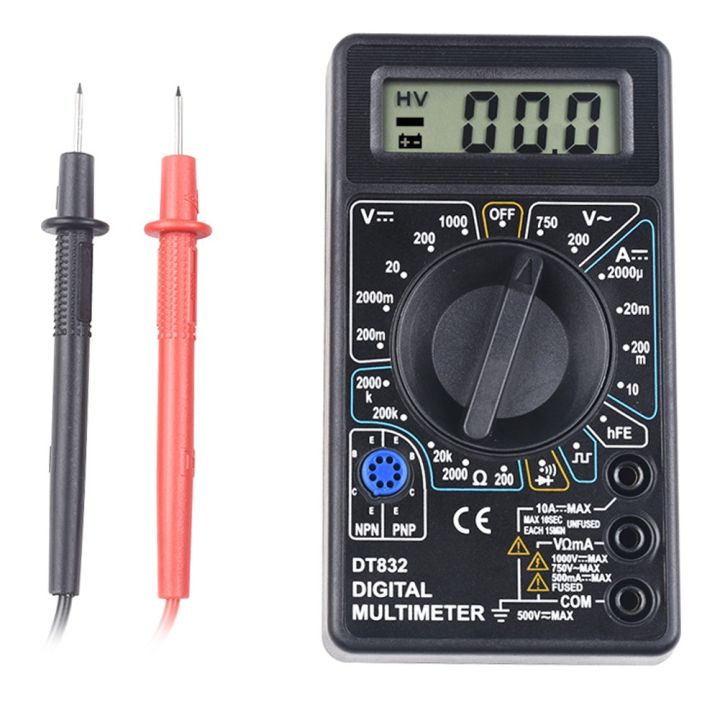 DT832 Digital Multimeter with Test Leads for Electrical and Electronic ...